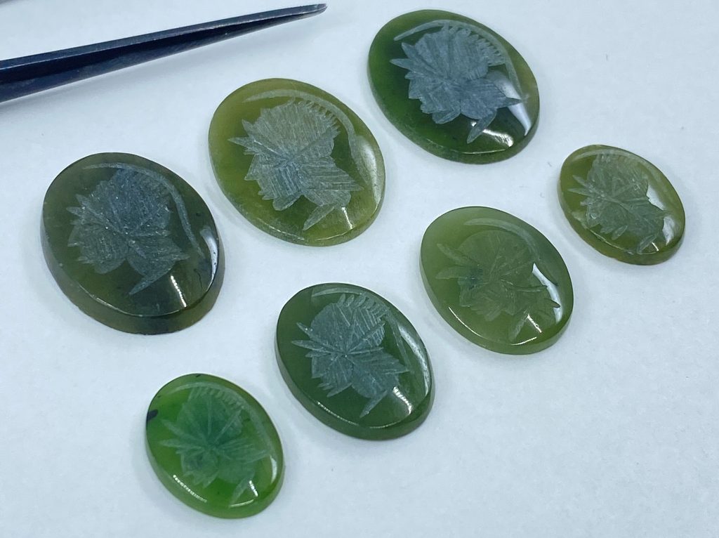 Nephrite Jade Roman Soldier Head Intaglio Oval SBBT Gemstones in ...