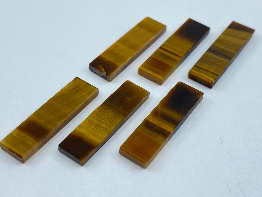 Golden Tiger Eye Flat Straight Edge (German Cut) Rectangle Shape Loose ...