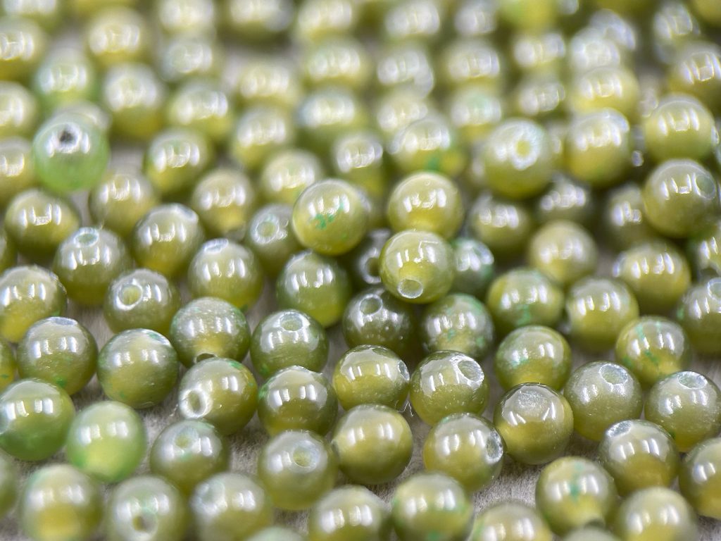 100 Pieces of 3mm Nephrite Jade Full Drilled Bead Gemstones for ...